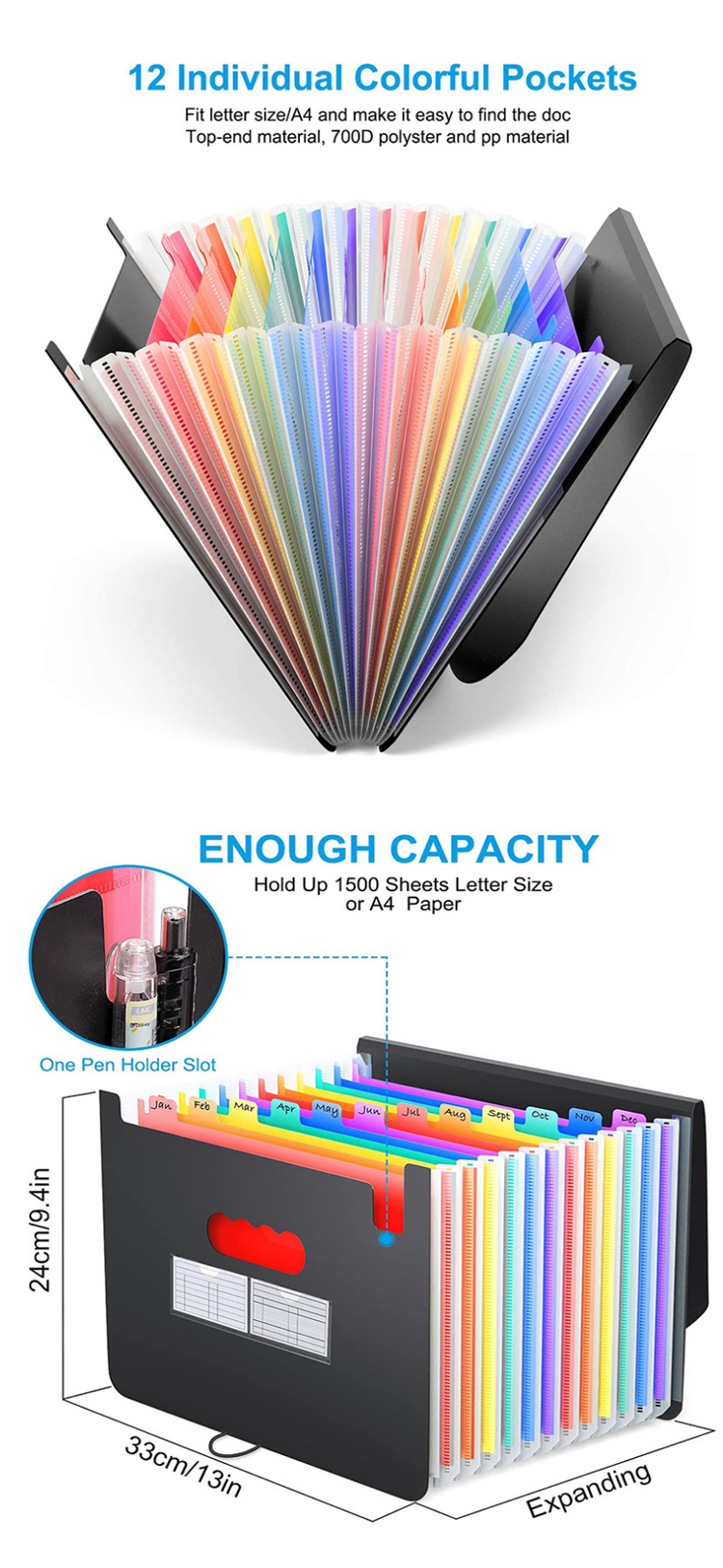 Bulk Buy China Wholesale Topsthink 12/24 Pockets Expanding File Folder ...