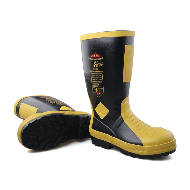 3539 En15090 Neoprene Rubber Firefighter Boots Fire Resistant Safety ...