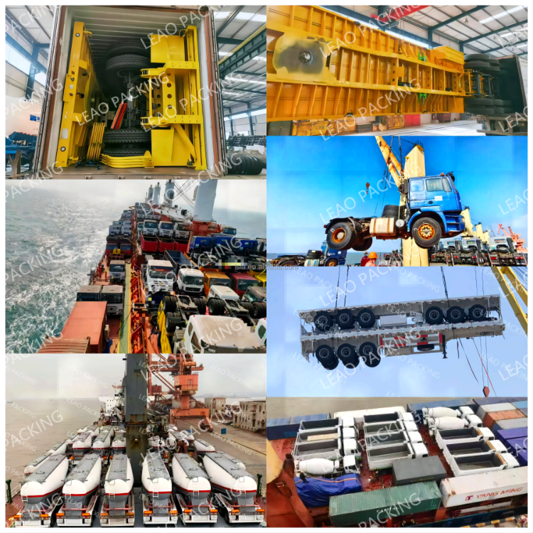 Hydraulic Ramp 4 Axle 50 Ft Excavator Lowboy Trailer Low Bed Loader 100 ...