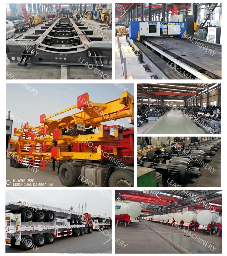 Hydraulic Ramp 4 Axle 50 Ft Excavator Lowboy Trailer Low Bed Loader 100 ...