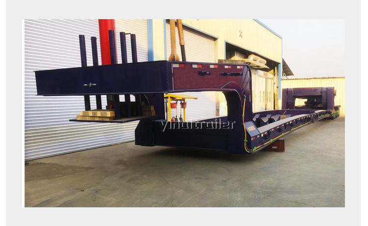 High Capacity 40ft 100ft 14 Meters Flatbed Heavy Load Lowboy Trailer ...