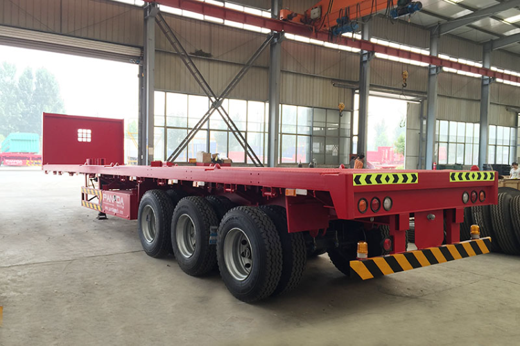 New 3 Axle 13m Flatbed Container Truck Trailers 40/50 Ton Load Capacity ...