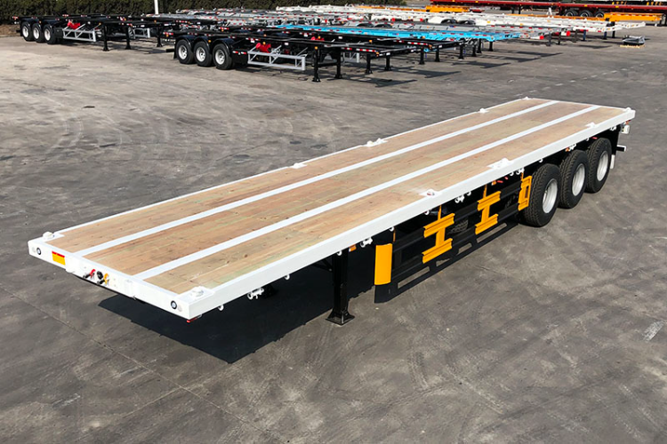 New 3 Axle 13m Flatbed Container Truck Trailers 40/50 Ton Load Capacity ...