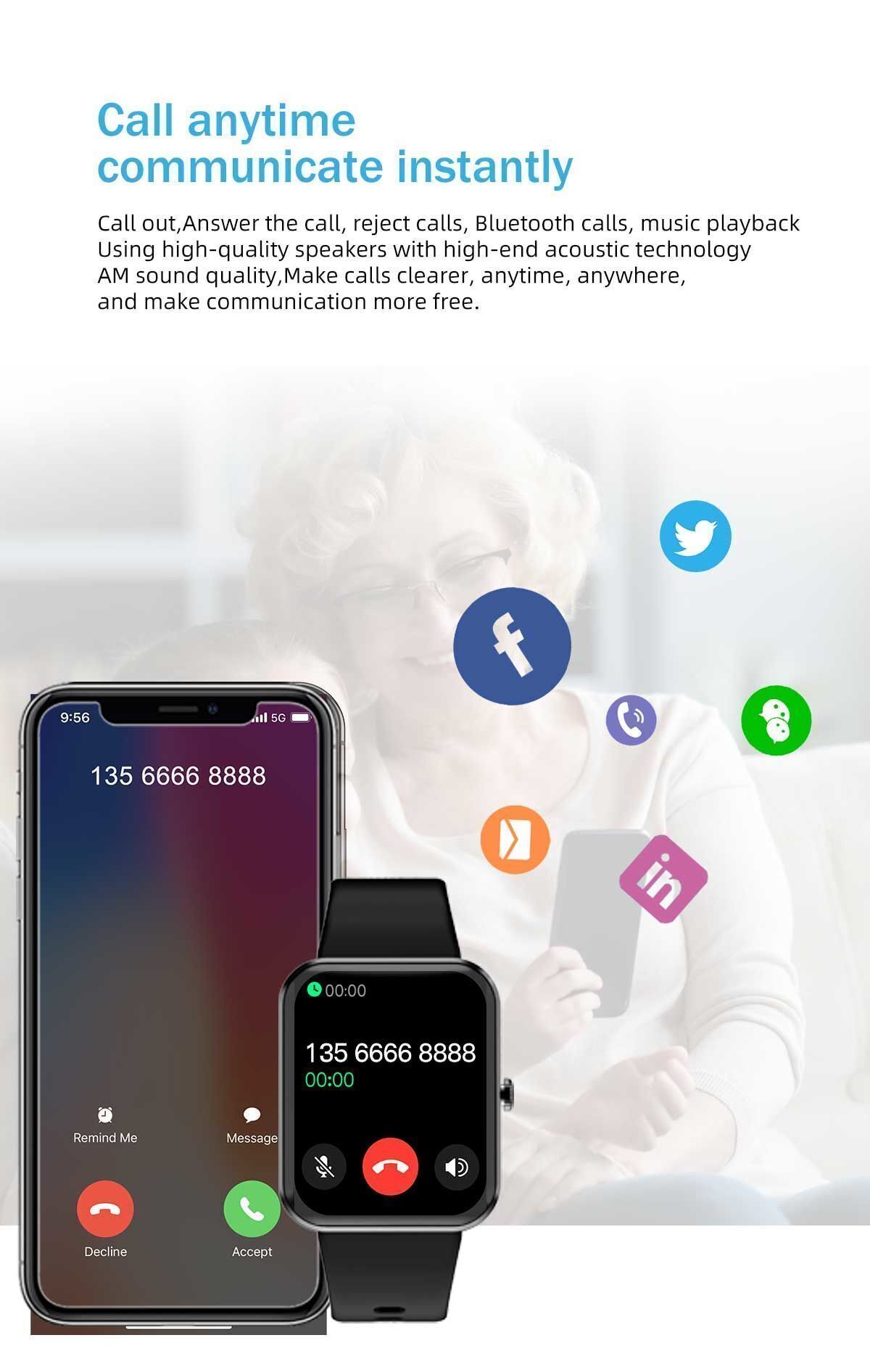 Buy Wholesale China 1.83 Inch Hd Colorful Square Screen Bluetooth ...