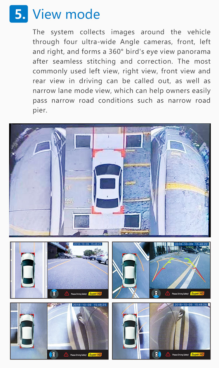 360 Degree Bird View System Car Security Camera 2d Hs Hisilicon Avm Car ...