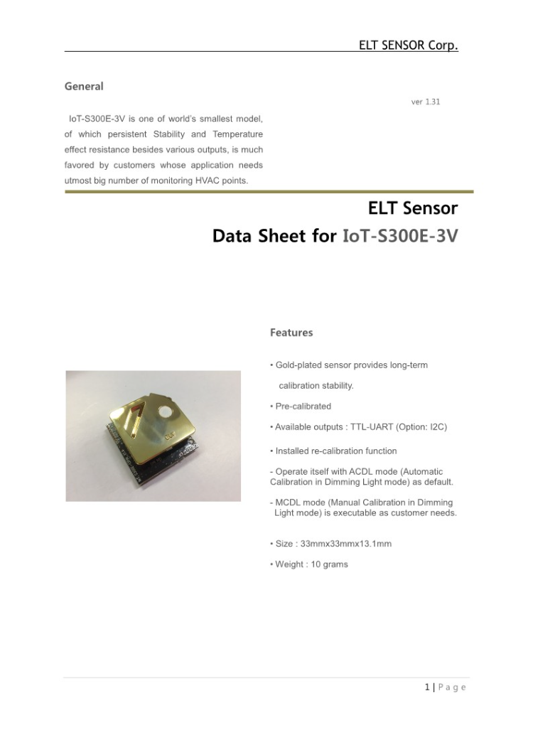 Buy Wholesale South Korea Elt Sensor Iot-s300ea-3v Made In Korea It Persistent Stability And ...