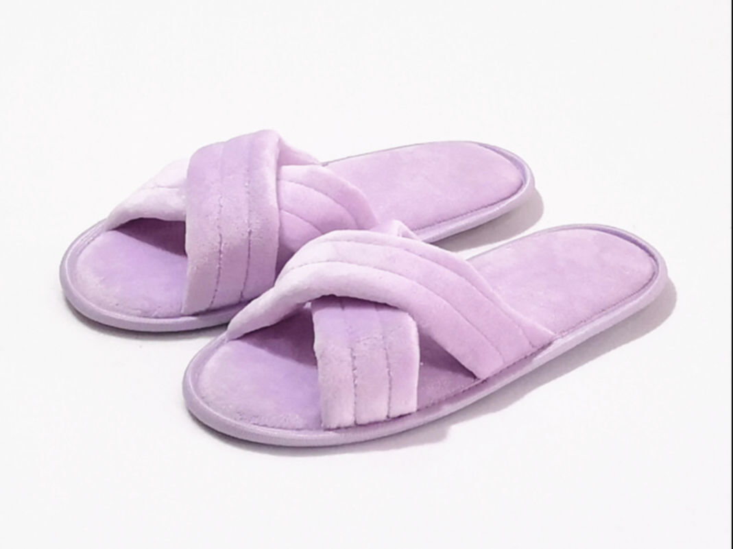 Buy Wholesale China Lady Cross Strap Plush Slipper Woman Slide Slipper ...