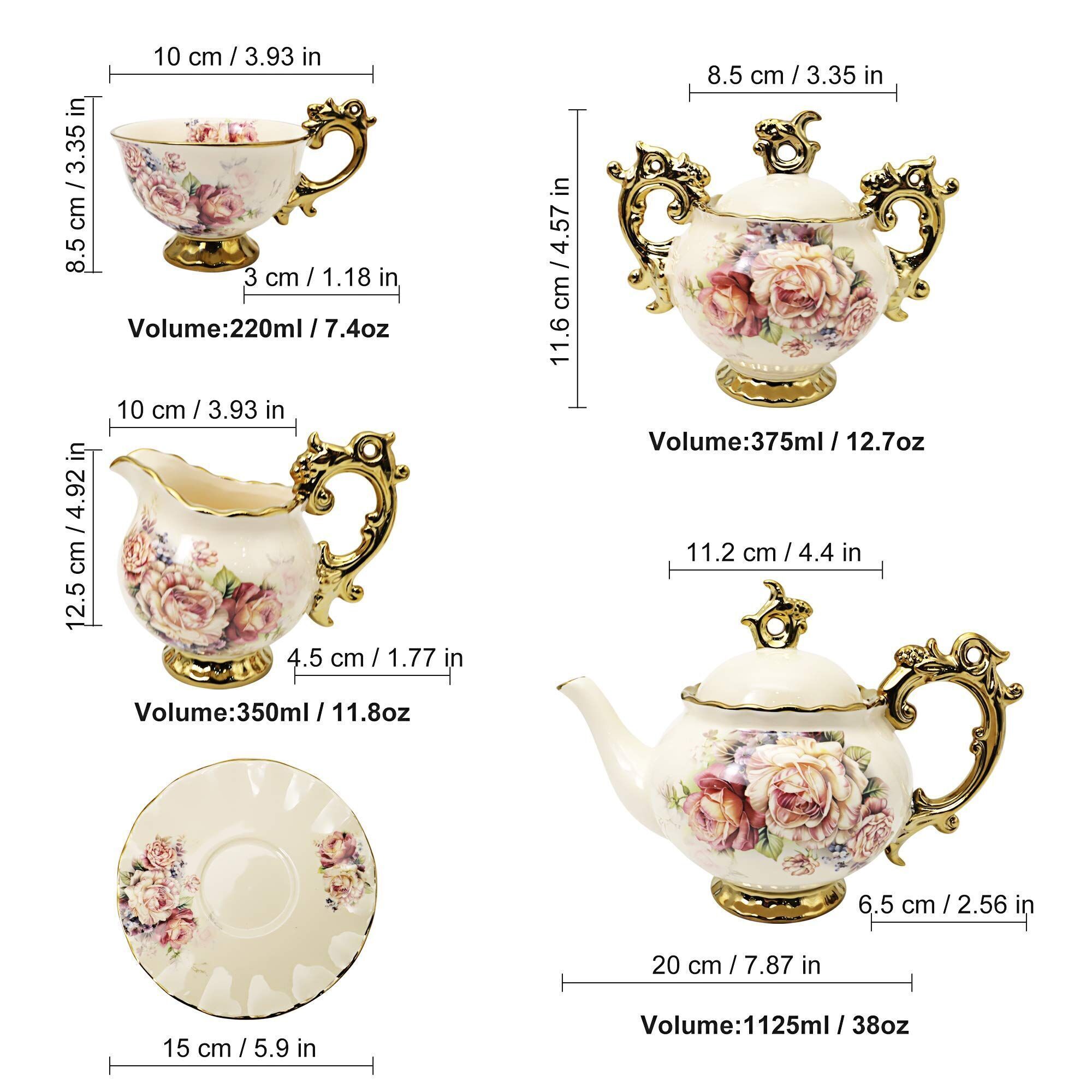 New Design British Porcelain Floral Vintage Wedding Big Cup Coffee Tea ...