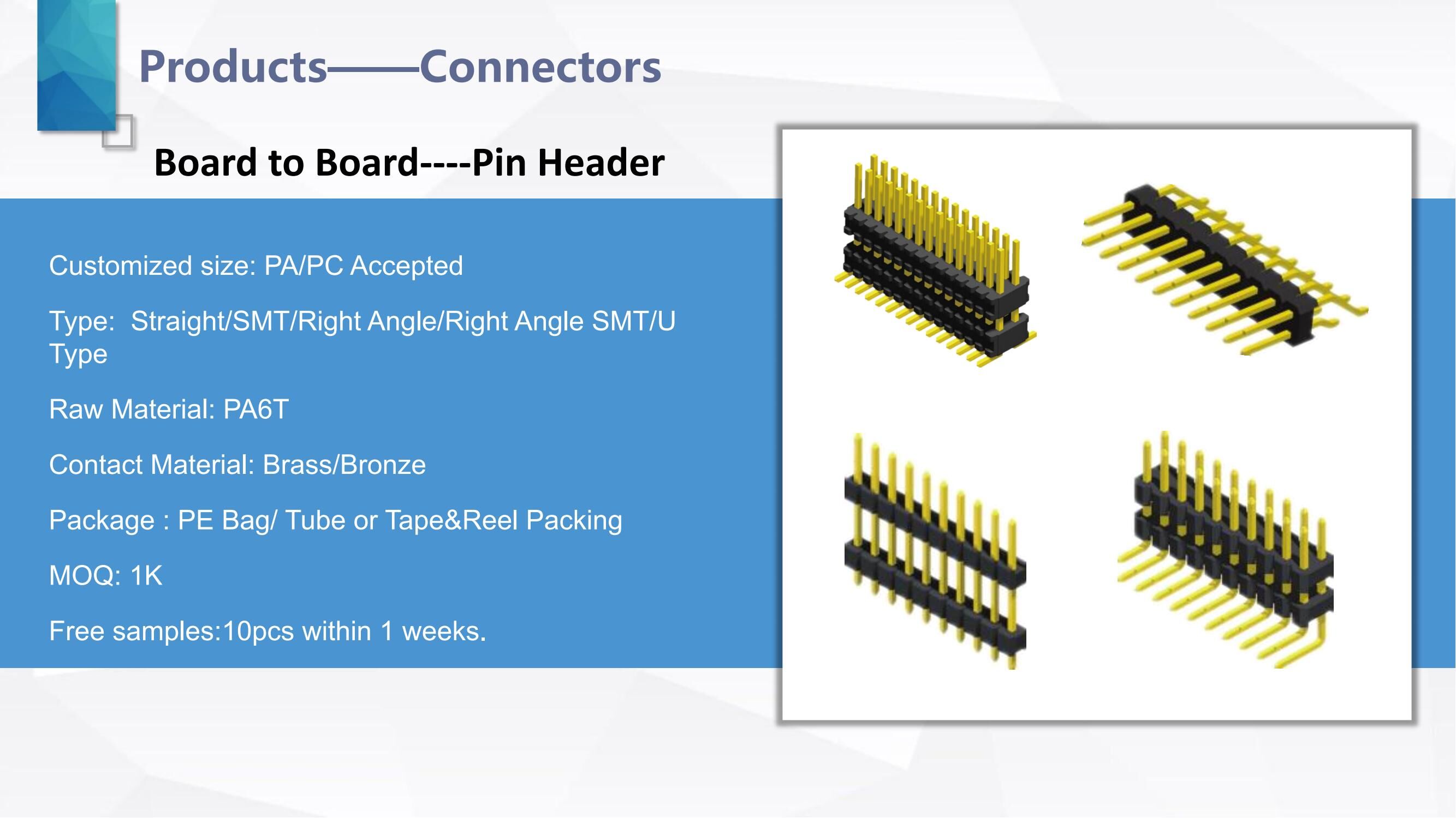 Buy Wholesale China 2.54mm Pin Header H2.5 Single Row Right Angle Smt ...