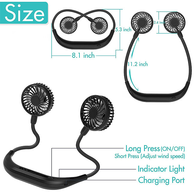 Buy Wholesale China Neck Fan Battery Operated Neckband Fan Hand-free ...