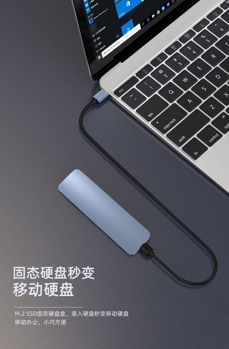 60hz M.2 Sata Ssd Hard Drive Caddy Multifunctional Type C Hub Pd Charge ...
