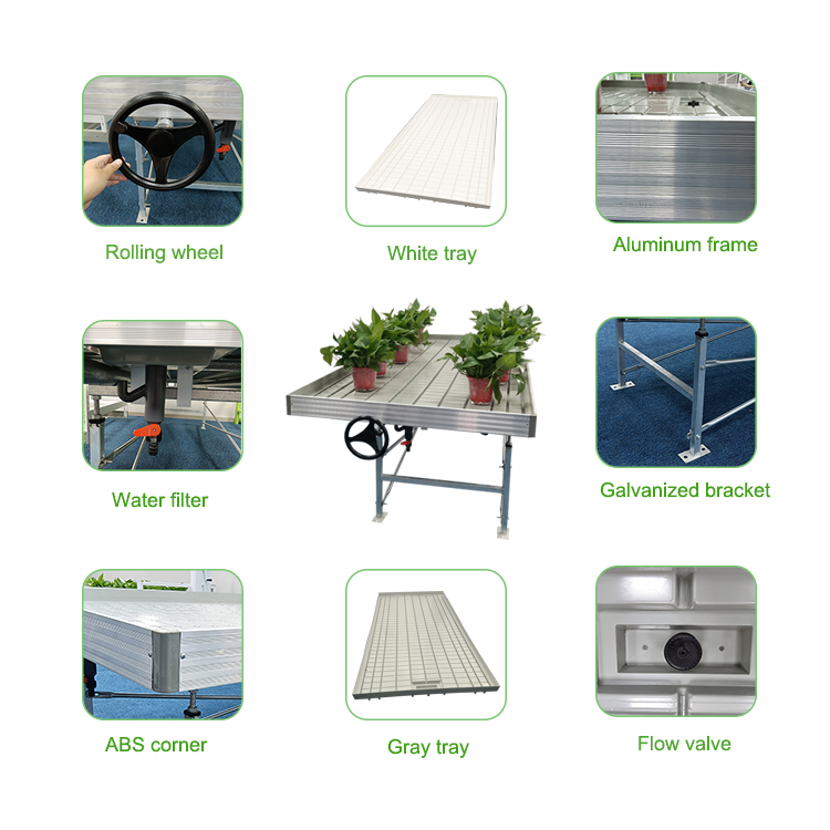 Buy Wholesale China Greenhouse 4x8 Flood Rolling Bench Ebb And Flow ...