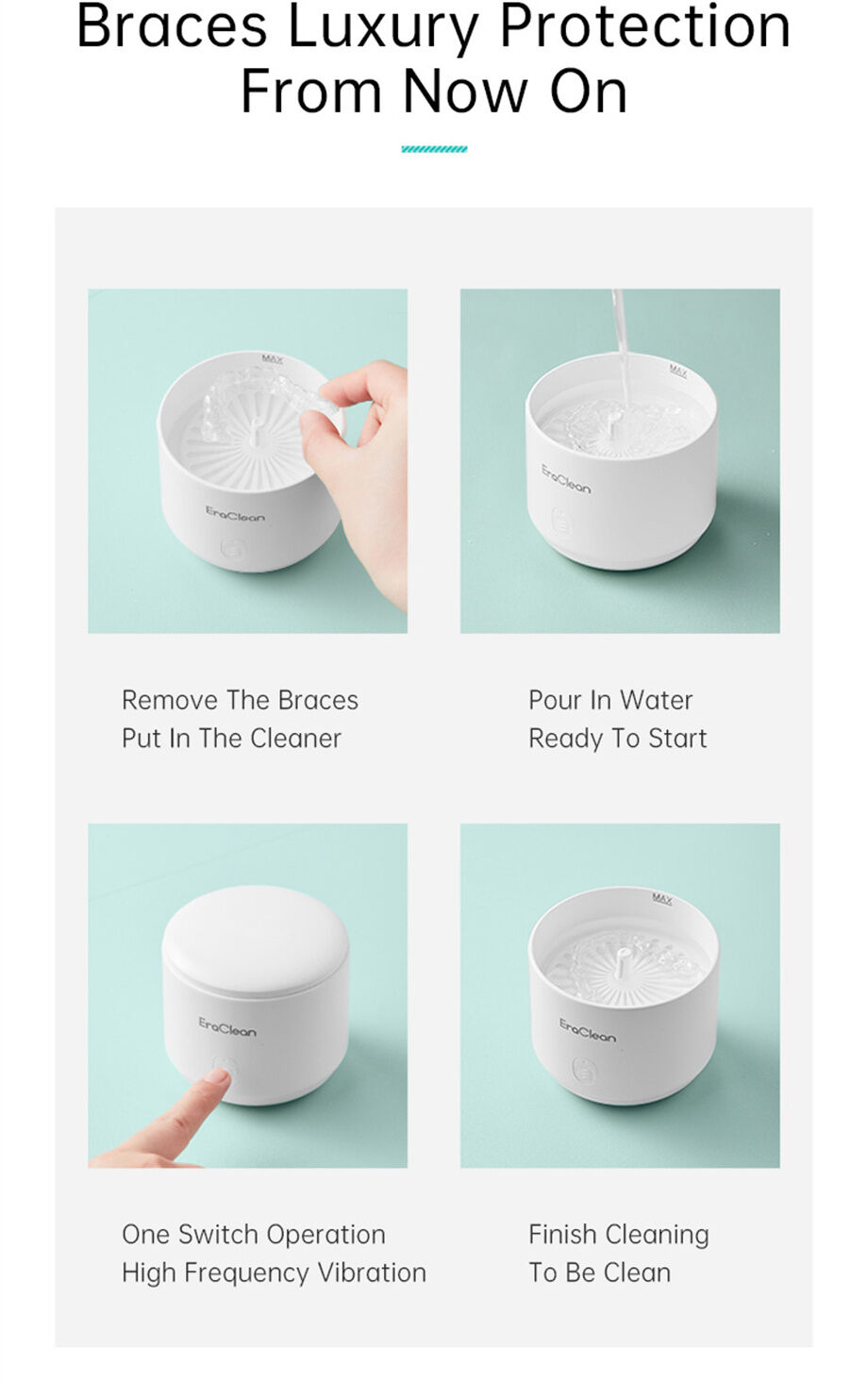 Factory Supply High Quality Usb Ultrasonic Retainer Denture Cleaner ...