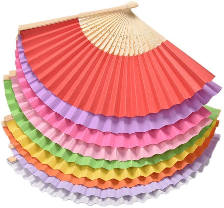 Shunli Bamboo Material Hand Craft Paper Fan Custom Paper Hand Fan For ...