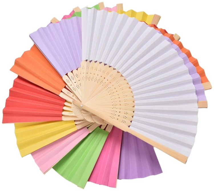 Shunli Bamboo Material Hand Craft Paper Fan Custom Paper Hand Fan For ...