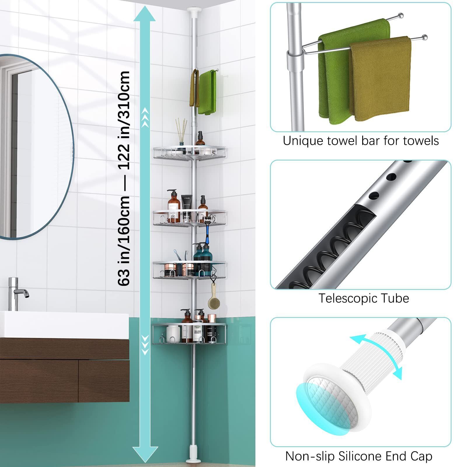 Special Offer Price Adjustable Height Storage Bathroom Holder Organizer ...