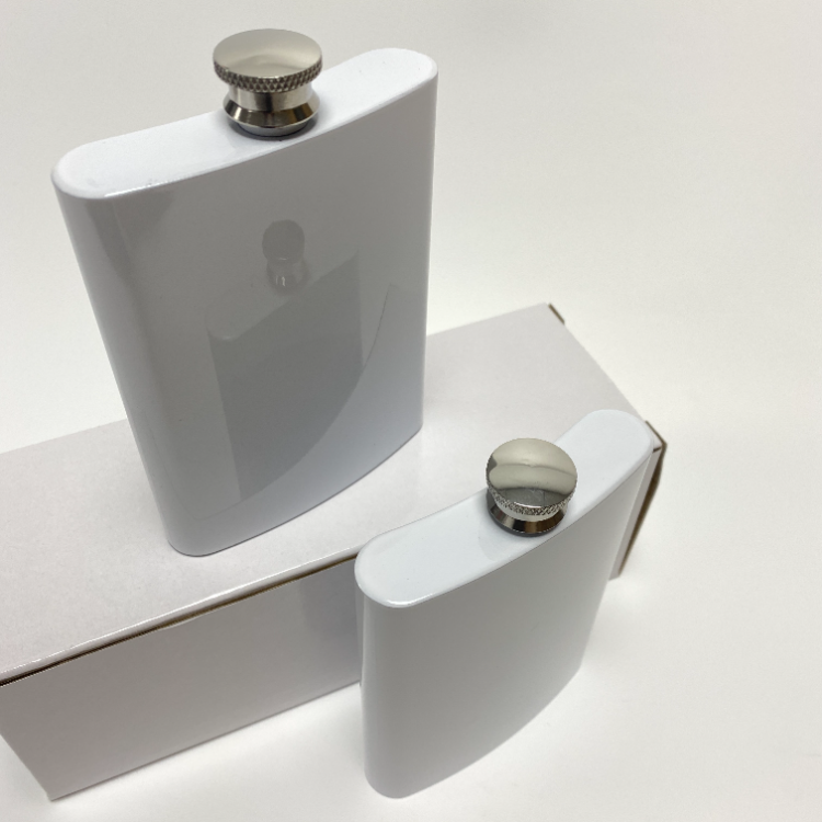 Bpa Free Stainless Steel White Hip Flask Gift Custom Logo Metal ...