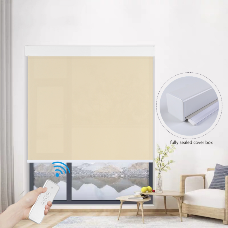 100% Polyester Translucent Remote Control Roller Blinds For Windows ...