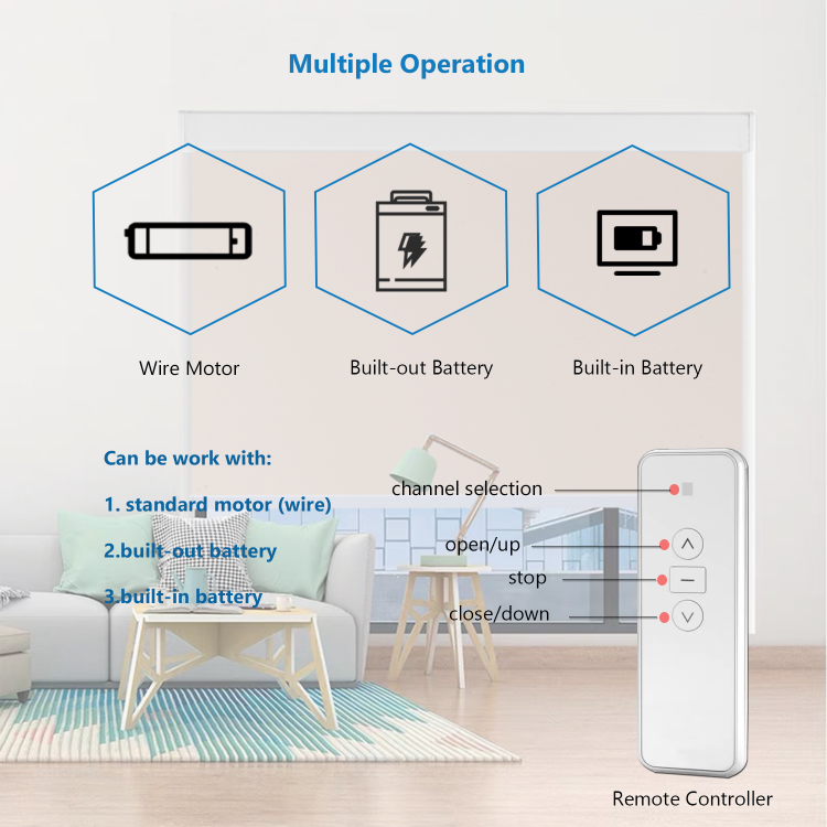 100% Polyester Translucent Remote Control Roller Blinds For Windows ...