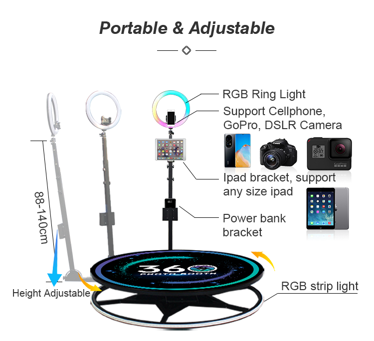 Bulk Buy China Wholesale 6 People Stand In 115cm Big 360 Photo Booth ...