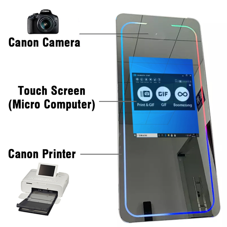 Mirror Photo Booth For Sale Glamour Round Mirror Photo Booth Ready To ...