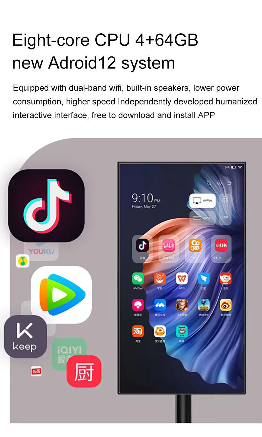 Buy Wholesale China Nello Newest Monitor 64gb 1080p Wifi Mobile Screen ...