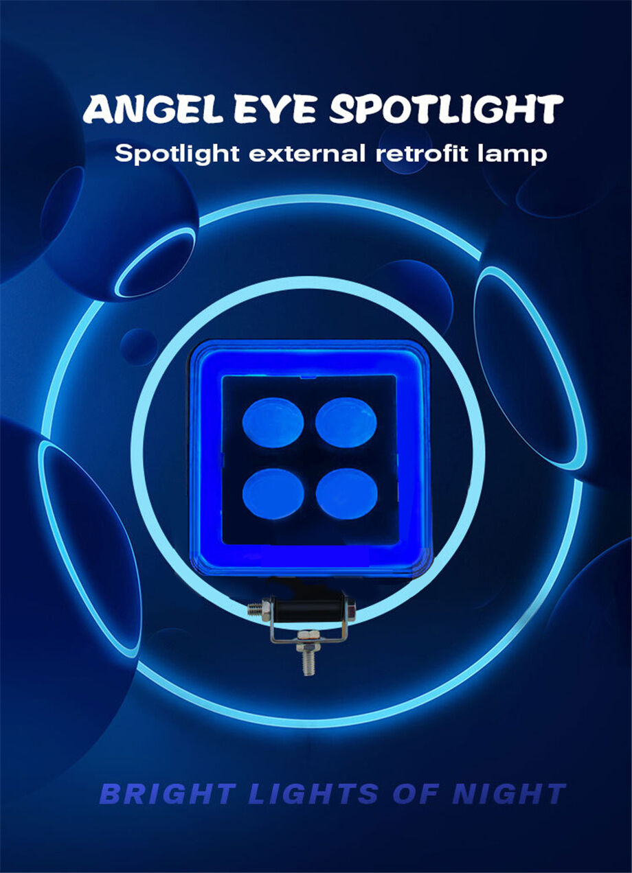 New Type 4 Inch Square Work Light 60w Led Light Car Angel Eyes Suv Modified Spotlight 5