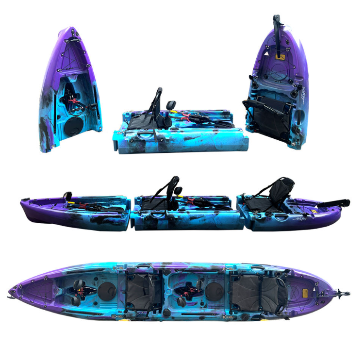 9ft Single Person Modular Fishing Kayak Two Section Pedal Drive Kayak ...