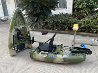 9ft Single Person Modular Fishing Kayak Two Section Pedal Drive Kayak ...