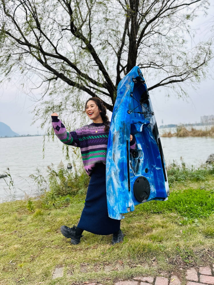 9ft Single Person Modular Fishing Kayak Two Section Pedal Drive Kayak ...