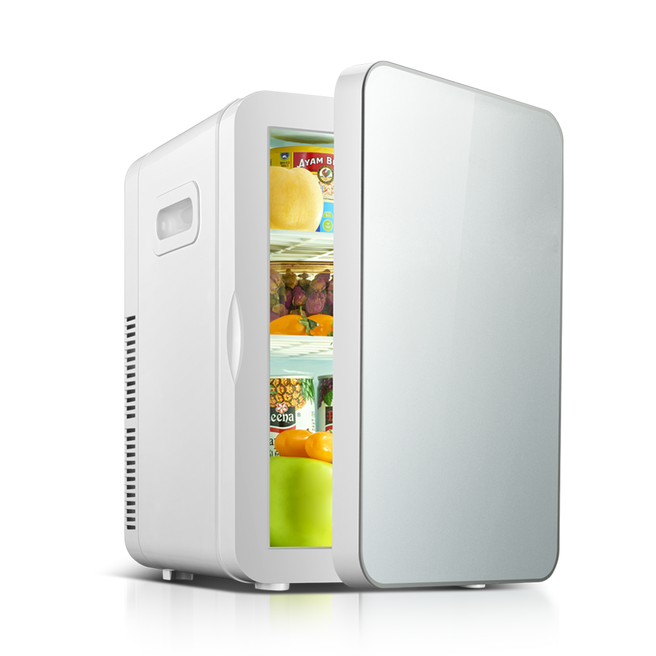 20l Glass Panel Abs Fridge Dual Core 12v/220v For Bedroom Hotel ...