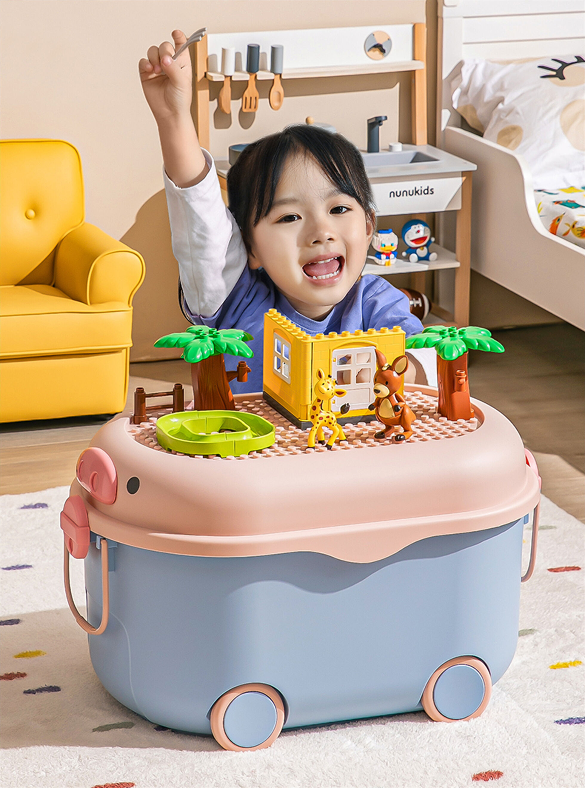 Waterproof High Capacity Lid Toy Storage Box, Toy Container, Toy Holder ...