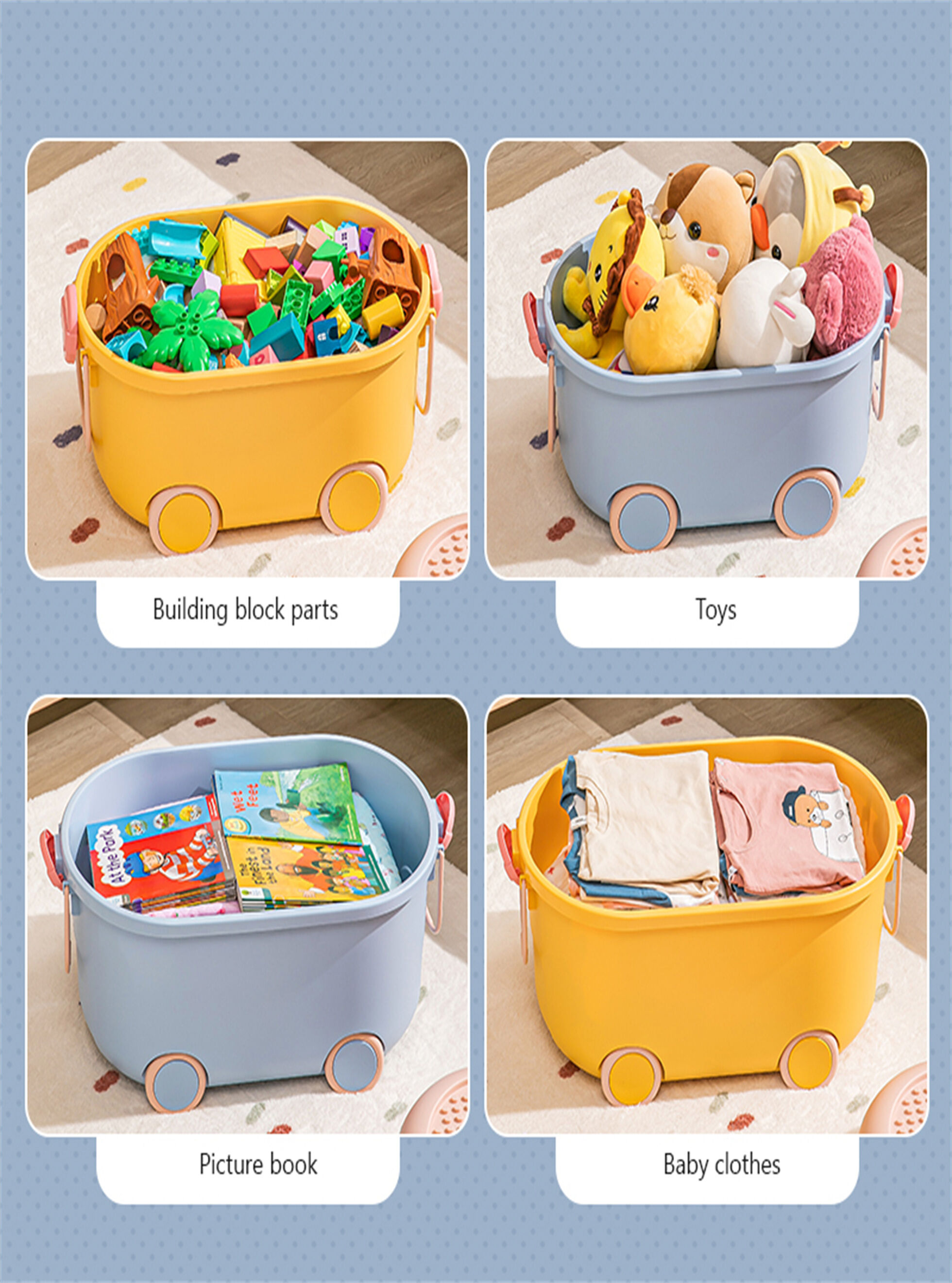 Waterproof High Capacity Lid Toy Storage Box, Toy Container, Toy Holder ...