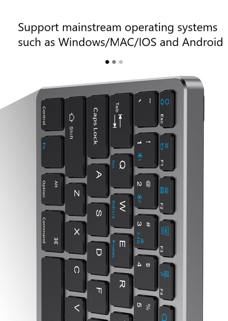 78 Keys Ultra Slim Portable Mini Wireless Keyboard 2.4g Wireless And Bt 5.2 Dual Mode Keyboard ...