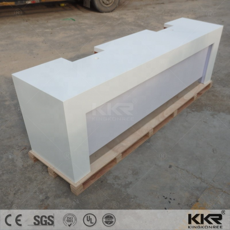 Kkr Custom Made Coffee Shop Artificial Stone White Luxury Bar Buffet ...