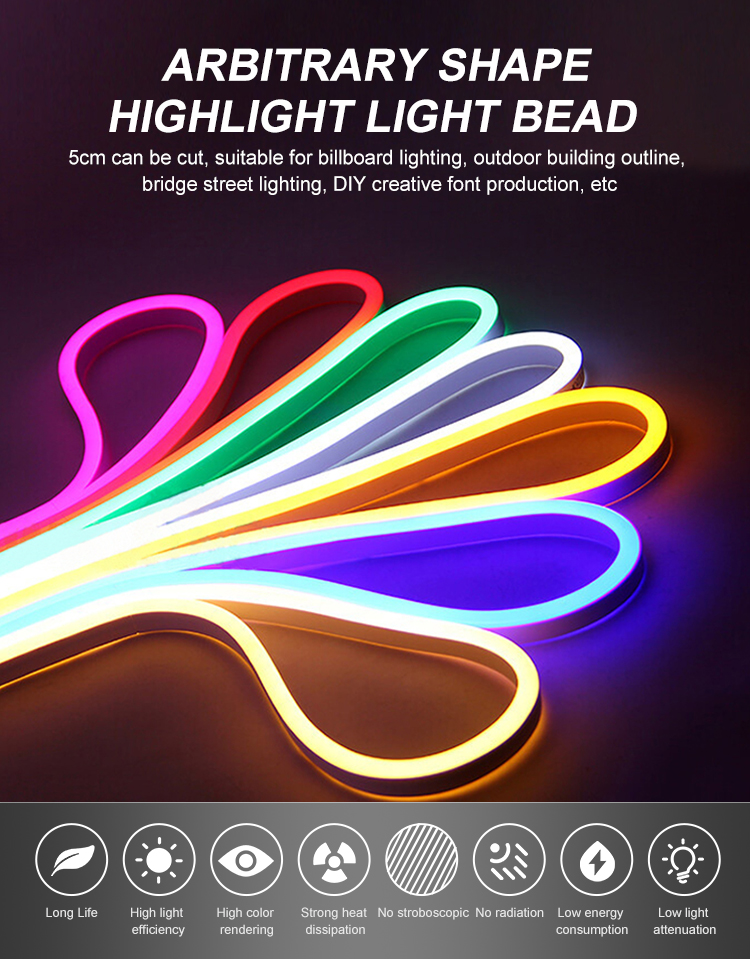 Addressable Rgbic Led Neon Strip Light 12v 06*16mm 5m Neon Ip67 Music ...