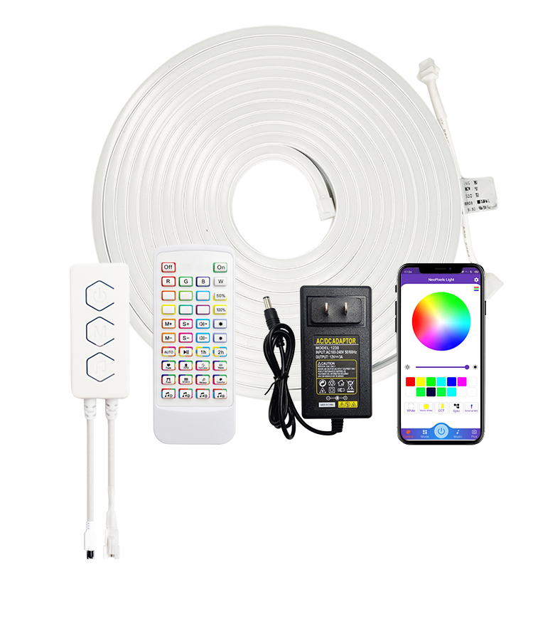 Addressable Rgbic Led Neon Strip Light 12v 06*16mm 5m Neon Ip67 Music ...