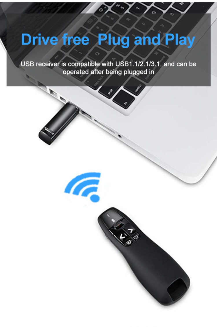 2.4ghz Wireless Presenter Page Turning Pen Remote Control Wireless Usb ...