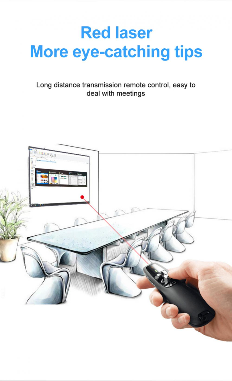 2.4ghz Wireless Presenter Page Turning Pen Remote Control Wireless Usb ...