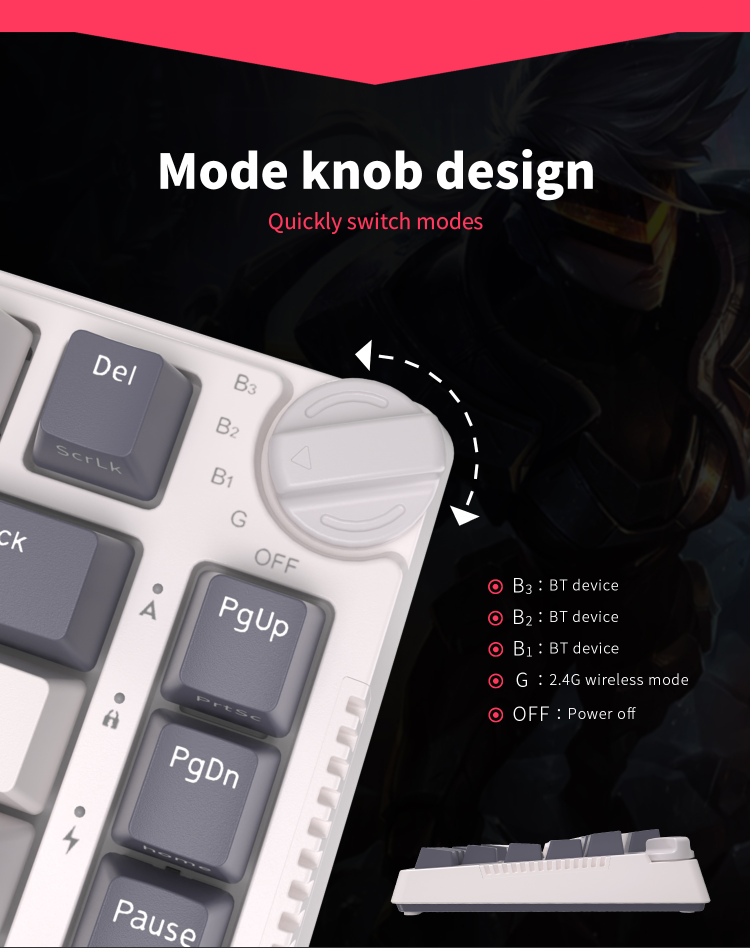 Royal Kludge Rk H81 Clavier Sans Fil Diy Keycaps Hotswap Wireless ...