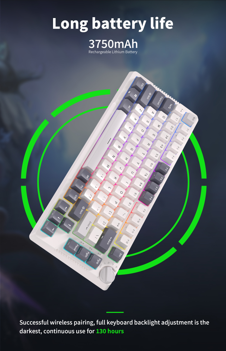 Royal Kludge Rk H81 Clavier Sans Fil Diy Keycaps Hotswap Wireless ...