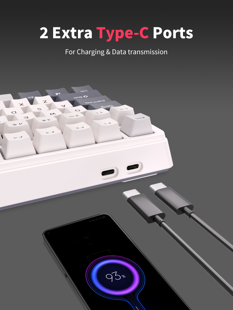 Royal Kludge Rk H81 Clavier Sans Fil Diy Keycaps Hotswap Wireless ...