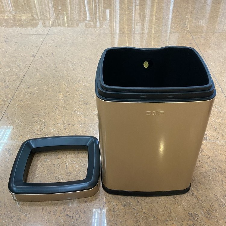 Fingerprint Proof Stainless Steel 8l Open-top Trash Can Double-lay ...