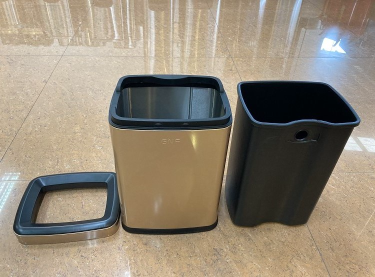 Fingerprint Proof Stainless Steel 8l Open-top Trash Can Double-lay ...