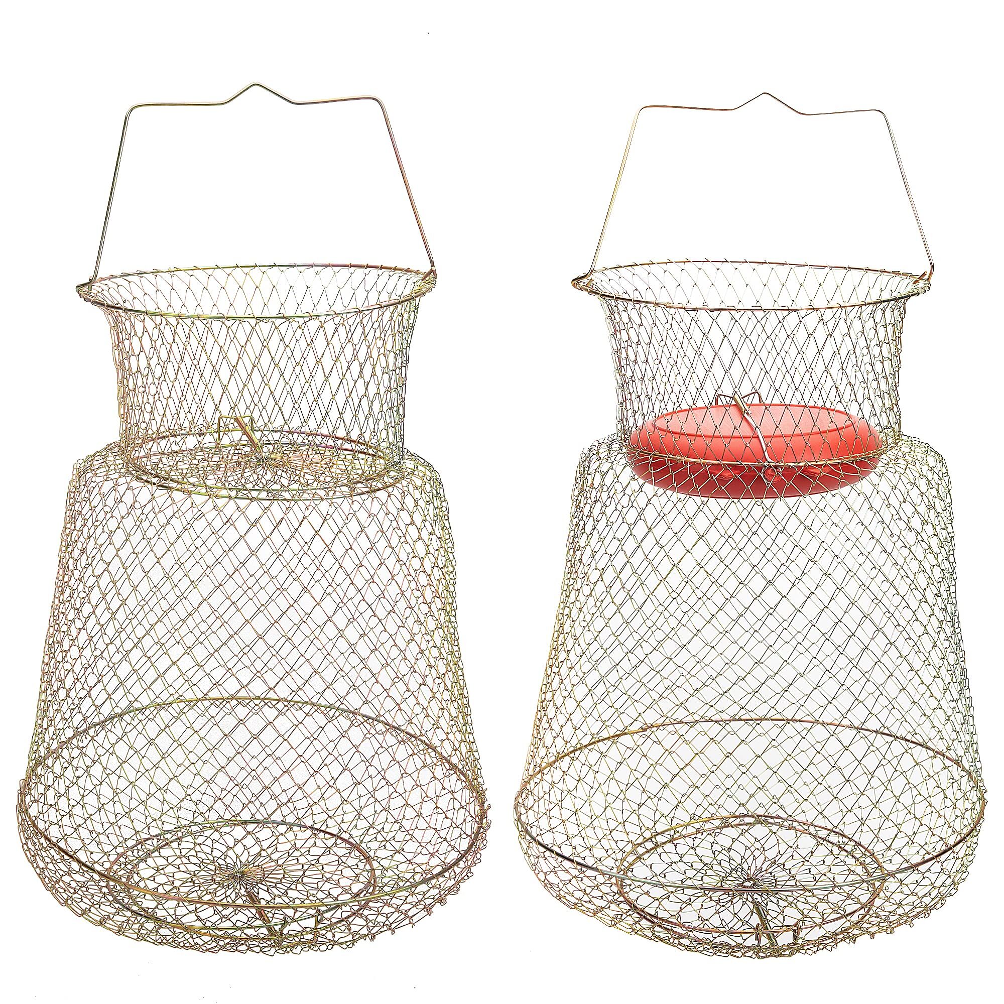 Compact Basket Robust Collapsible Galvanized Steel Wire Fish Baskets ...