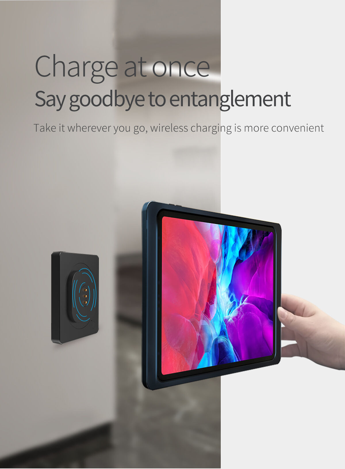 Emonita Ipad Tablets Stand Wall Mount Charger 5v2a Wireless Charging ...