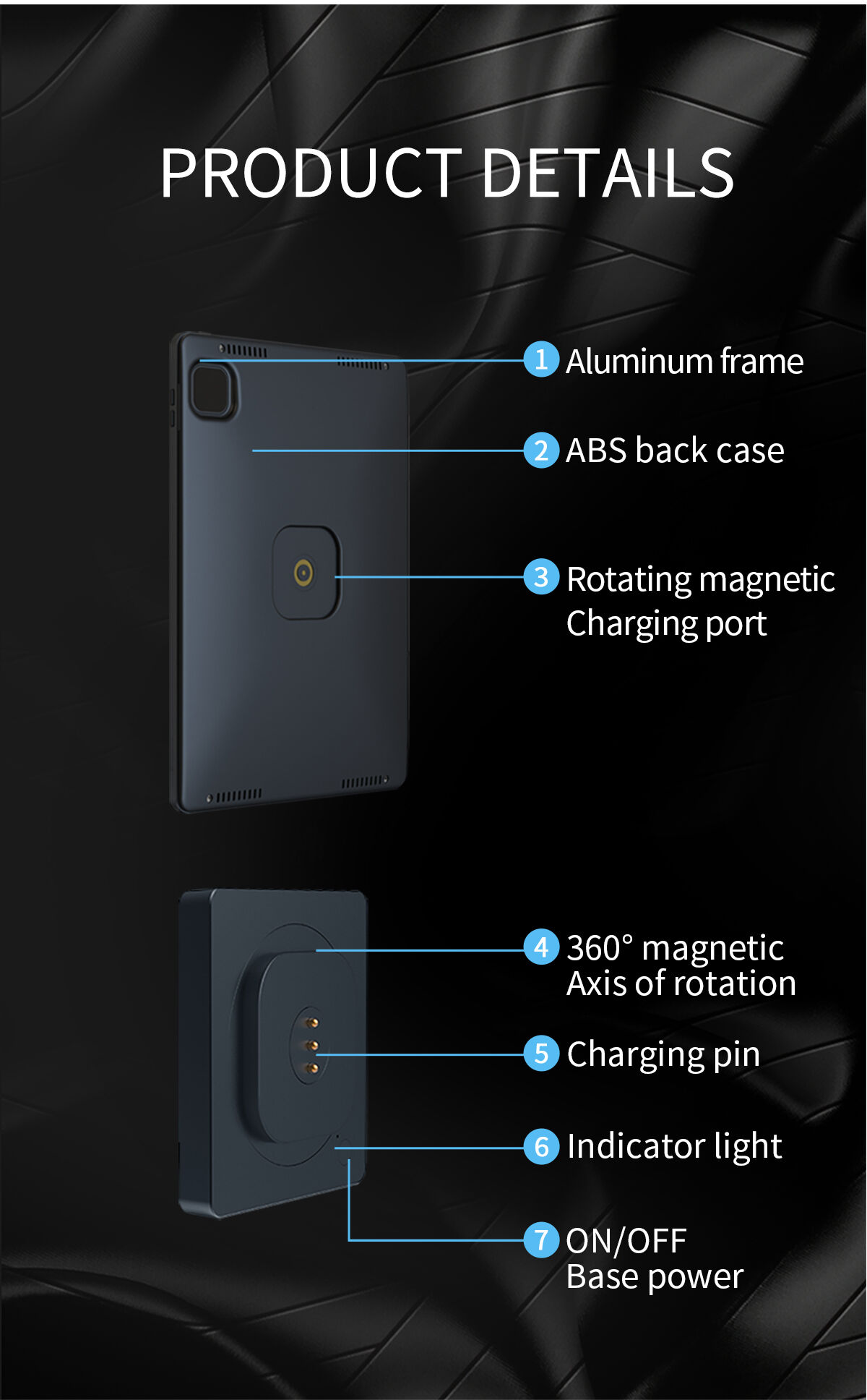 Emonita Ipad Tablets Stand Wall Mount Charger 5v2a Wireless Charging Holder Adapter For Ipad Pro ...