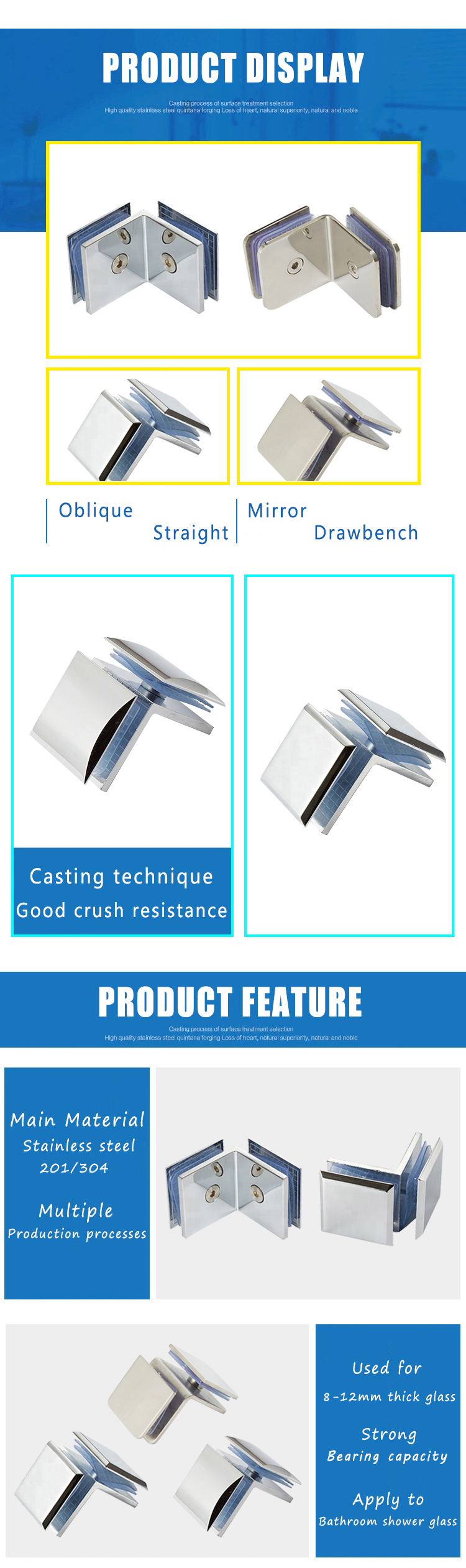 Buy Wholesale China High Quality Glass Partition Brace 90 Degree Double ...