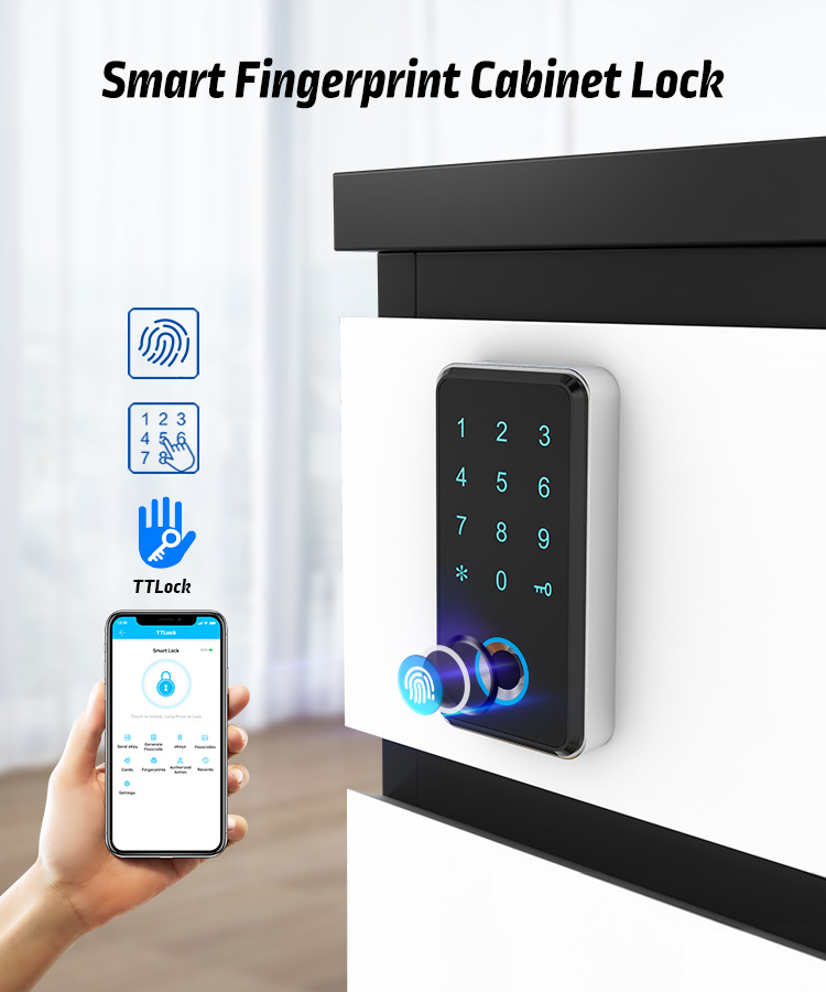 Ttlock App Zinc Alloy Electronic Password Fingerprint Smart Cabinet ...