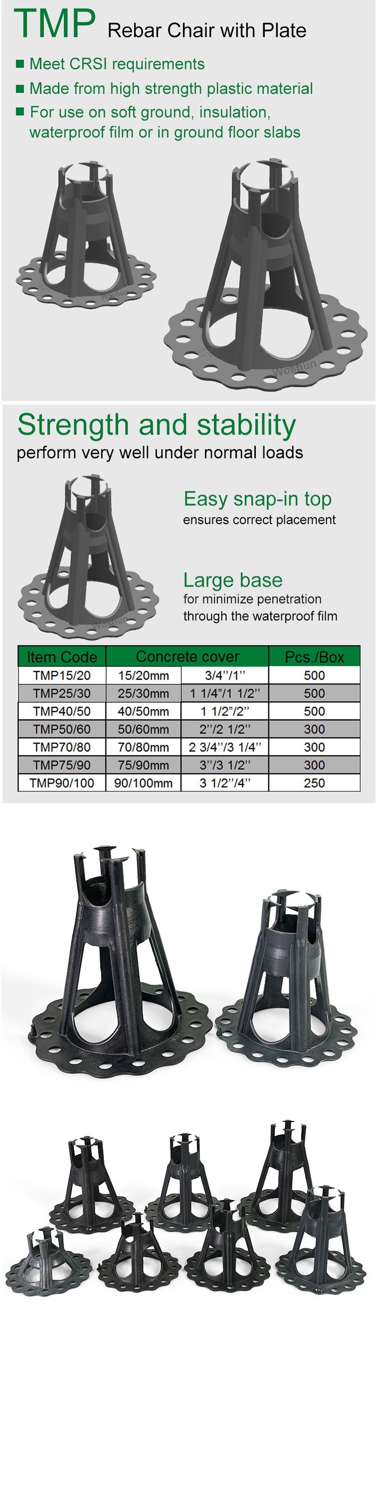 Professional Manufacturer Plastic Rebar Spacer Construction Material ...